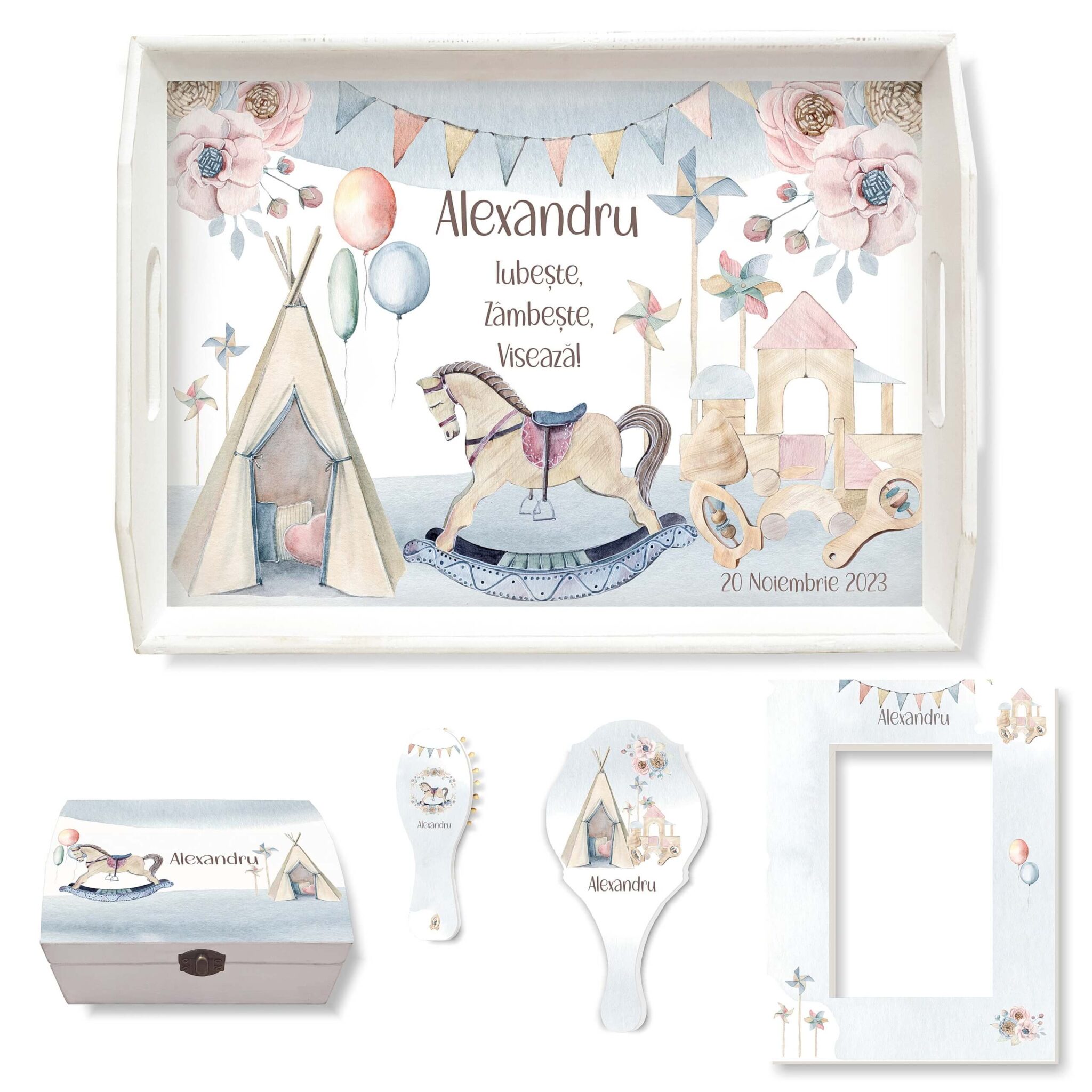 Dulce Copilarie Tavita Mot Baietel Set • Tavite Personalizate